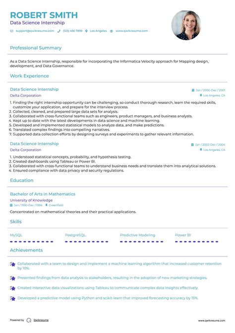 10 Data Science Internship Resume Samples And Templates For 2025
