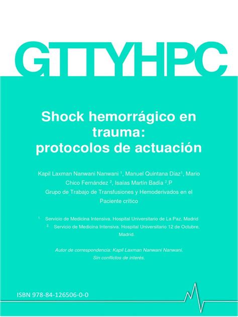 Protocolos Shock Hemorragico Descargar Gratis Pdf Coagulación