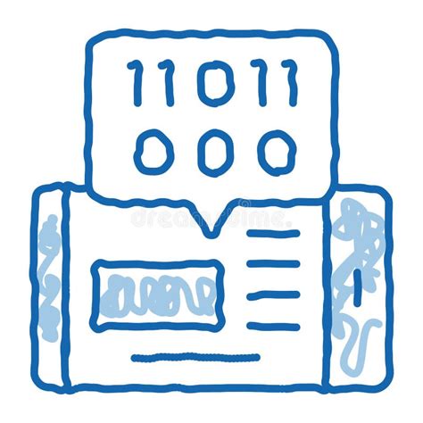 phone app binary code doodle icon hand drawn illustration stock vector