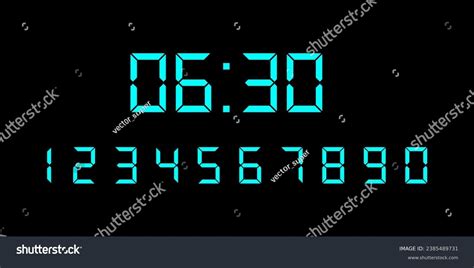 Digital Clock Number Set Electronic Figures Stock Vector Royalty Free 2385489731 Shutterstock