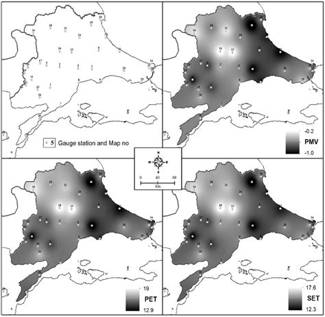 Distribution Maps Of The Annual Mean Values Of Bioclimatic Comfort