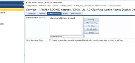 authentication source on clearpass security
