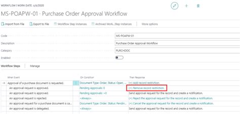 How To Create Purchase Order Approval Workflow D365 Business Central