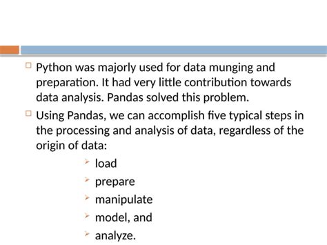 Python Pandas For Data Analysis Manipulatepptx