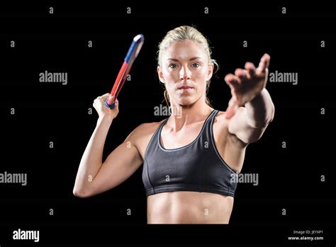Athlete Preparing To Throw Javelin Stock Photo Alamy