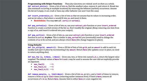 Solved Programming With Helper Functions These Four