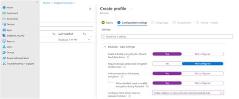 enable bitlocker using microsoft endpoint manager intune binish