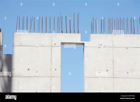 Construction Site On A New Building House With Concrete Wall Stock Photo Alamy