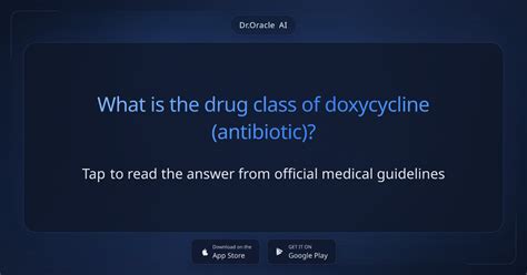 What Is The Drug Class Of Doxycycline Antibiotic