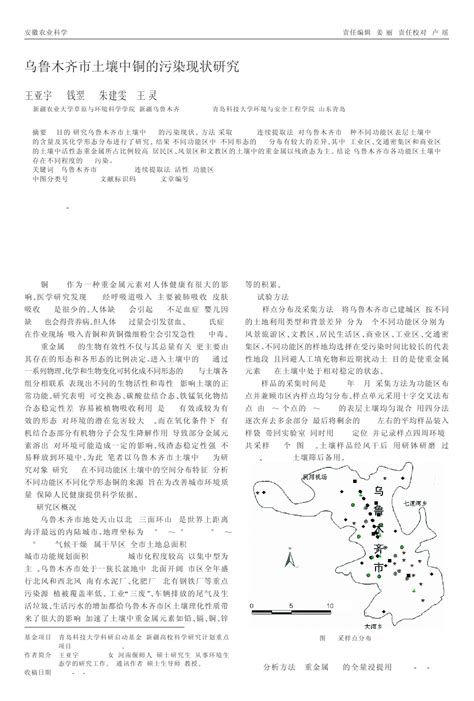 乌鲁木齐市土壤中铜的污染现状研究word文档在线阅读与下载无忧文档