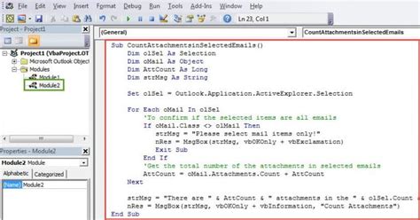 How To Quickly Get The Total Number Of Attachments In Selected Outlook