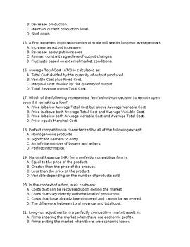 AP Microeconomics Unit 3 MCQ FRQ Test Bank By HistoryMindsAP TPT