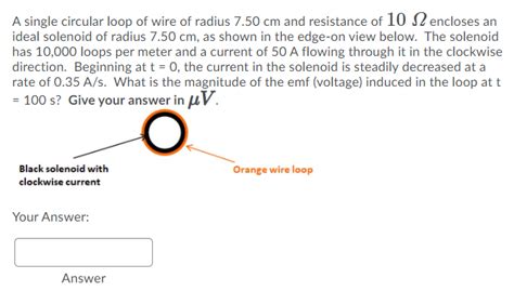 Solved A Single Circular Loop Of Wire Of Radius Cm And Chegg