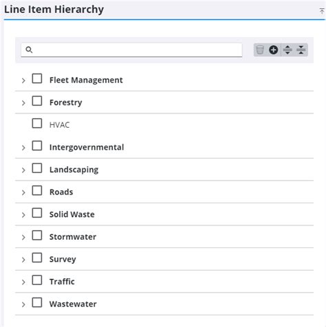 configure line item hierarchy