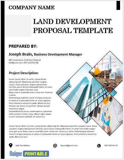 10 Free Land Development Proposal Templates Free Unique Printable