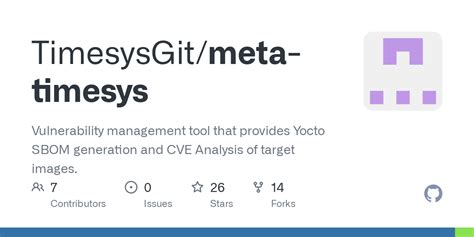 Github Timesysgitmeta Timesys Vulnerability Management Tool That