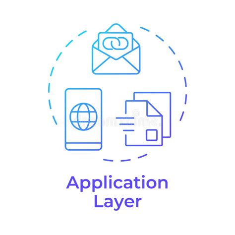 Application Layer Blue Gradient Concept Icon Stock Vector