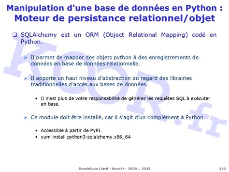 le langage python manipulation d une base de données en python