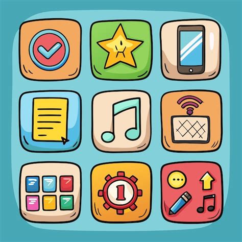 mobile app icons set vector premium ai generated vector