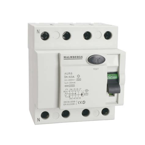 Rcd Earth Fault Circuit Breaker A Type 4 Pole 63a 30ma
