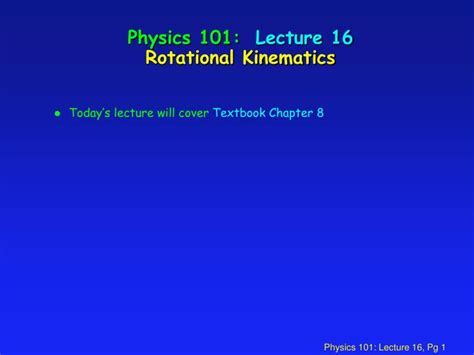 PPT Physics Lecture Rotational Kinematics PowerPoint Presentation ID