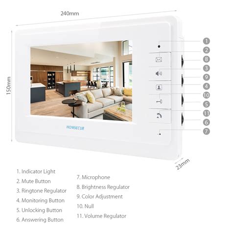 Homsecur 4 Wire 7inch Video Door Intercom Apartmen Vicedeal