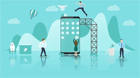 premium vector mobile application development concept