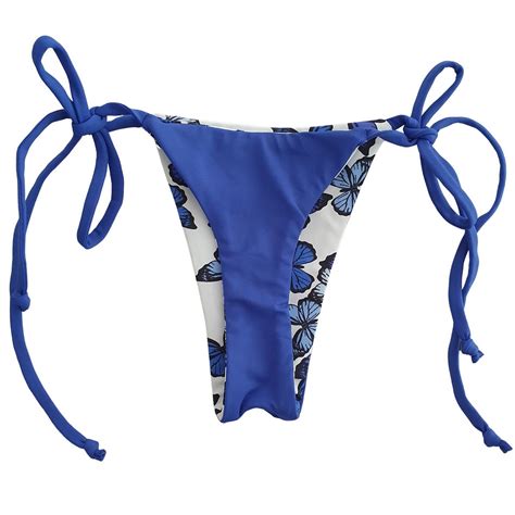 Biquíni Calcinha Dupla Face Blue Butterfly Lacinho Brava Beachwear