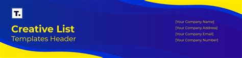 Free Creative Lists Header Template To Edit Online