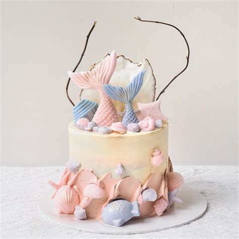 Pastel Pink Mermaid Cake Mermaid Birthday Cake The Buttercake