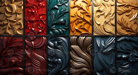 Ai Generated View Of Beautiful Different Pattern Tile Backsplash For