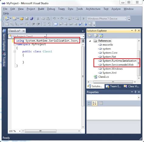 Accessing Systemruntimeserializationjson Namespace Developer At Heart