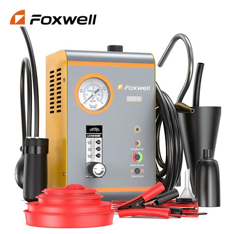 foxwell 자동차 연기 기계 내장 공기 펌프 evap 진공 누출 감지기 듀얼 모드 자동차 파이프 누출 진단 테스터
