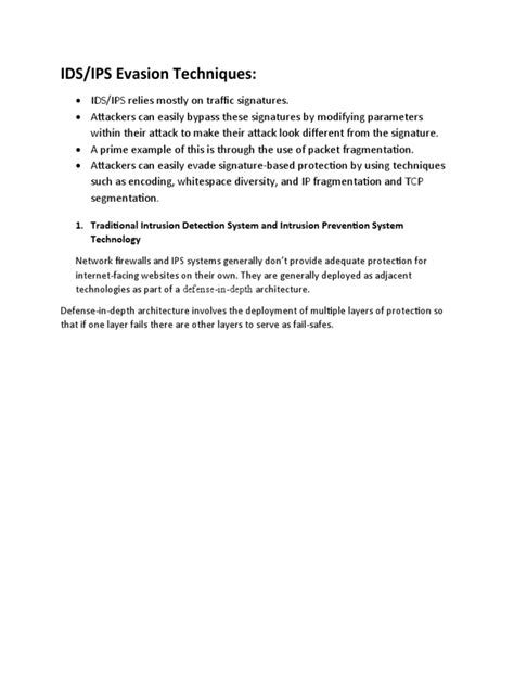 Ids Ips Evasion Techniques 1 Traditional Intrusion Detection System And Intrusion Prevention