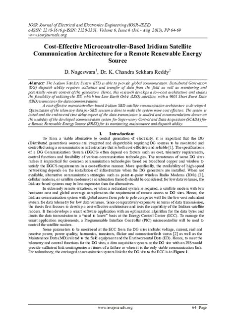 Pdf Cost Effective Microcontroller Based Iridium Satellite Communication Architecture For A