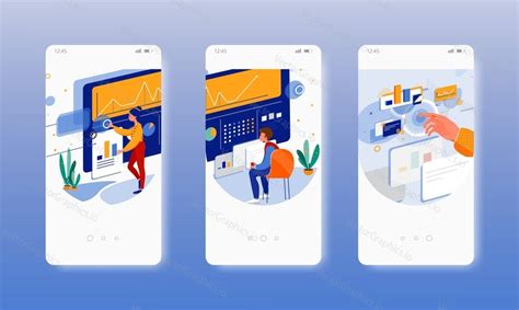 Research Data Dashboard Data Analysis Mobile App — Vector Graphics