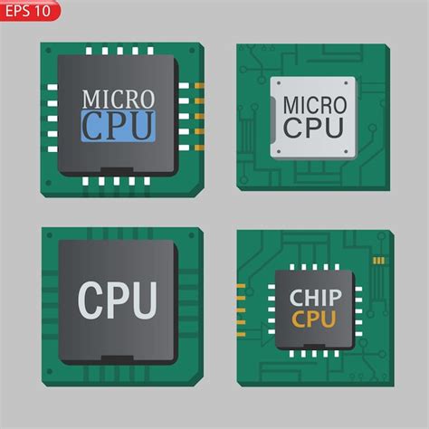 Premium Vector Vector Set Icon Of Computer Chips The Processor Has