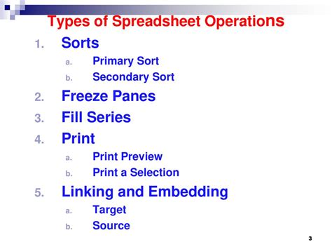 Types Of Spreadsheet With Spreadsheet Operations Ppt Download Db Excel Com