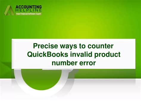 PPT How To Eliminate QuickBooks Invalid Product Number Error PowerPoint Presentation ID 12840813