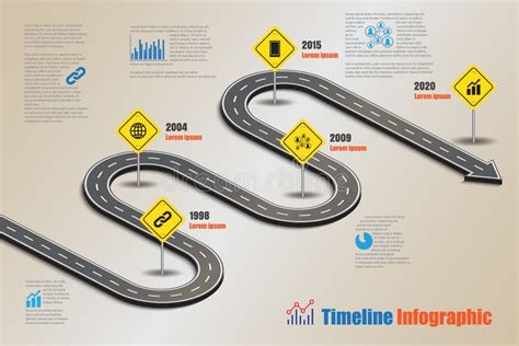 Business Road Map Timeline Infographic Template With Pointers Vector