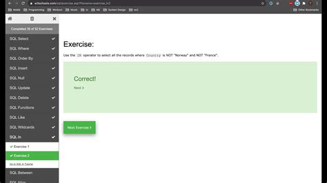 W3schools Sql Exercises Youtube