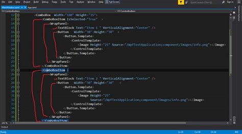 add text with image button in combobox in wpf application