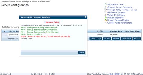 Restore K To K Restore Failed Error Cannot Extract Backup File Security
