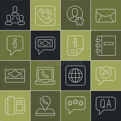 Information Hierarchy Line Icons Collection Organization Structure Classification