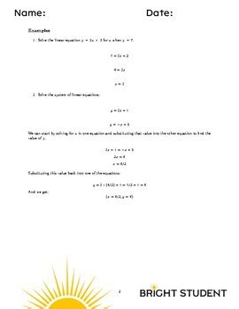 Systems Of Equations By Bright Student US TPT