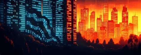Big Data Analytics Data Mining Scalability Futuristic Cityscape With Neon Lights And Dramatic