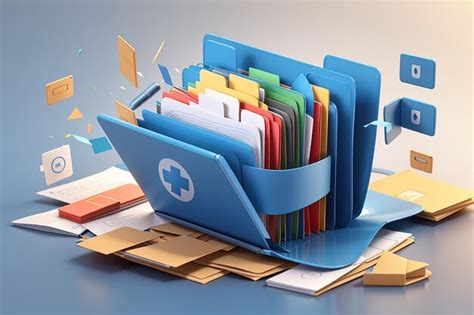 premium ai image 3d file transfer of document in folder file transfer