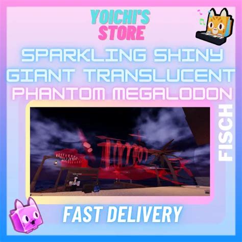 Sparkling Shiny Giant Translucent Phantom Megalodon Fisch Game Item Gameflip