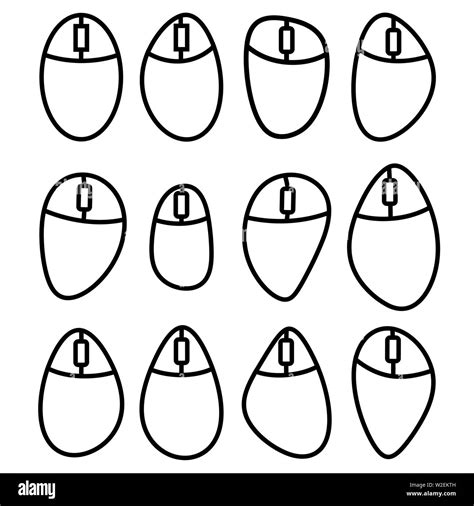 Different Computer Mouse Symbol Isolated On White Background Simple