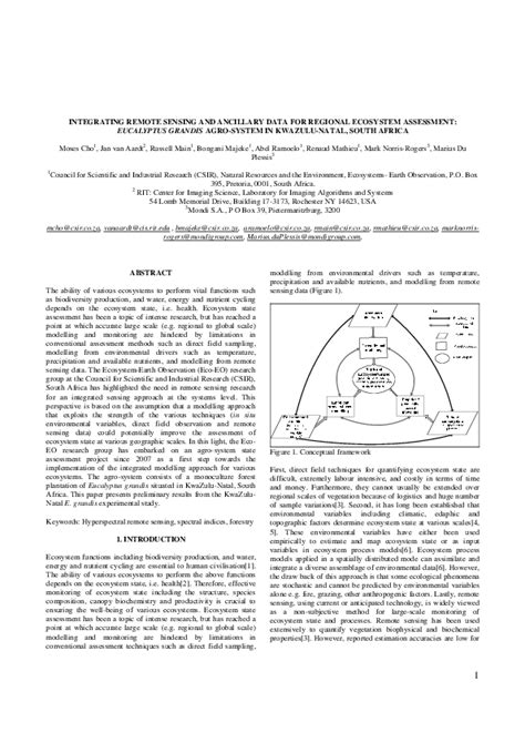 Pdf Integrating Remote Sensing And Ancillary Data For Regional Ecosystem Assessment